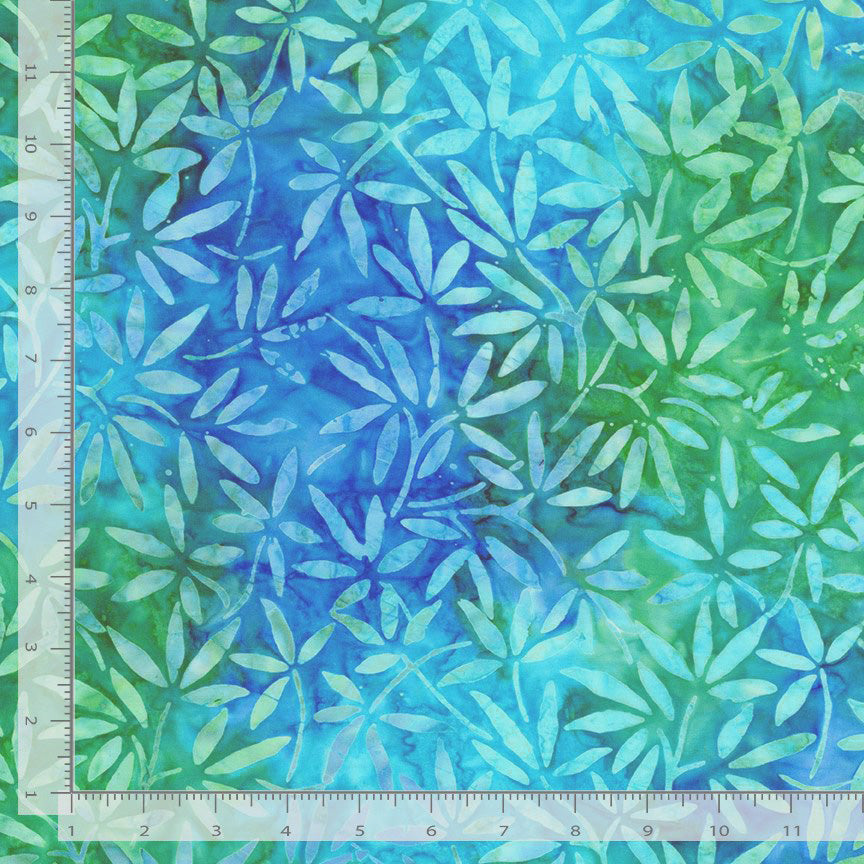 Tonga Bahamas Batik TONGA-B7539 OCEAN Willow Leaves - Fat Quarter