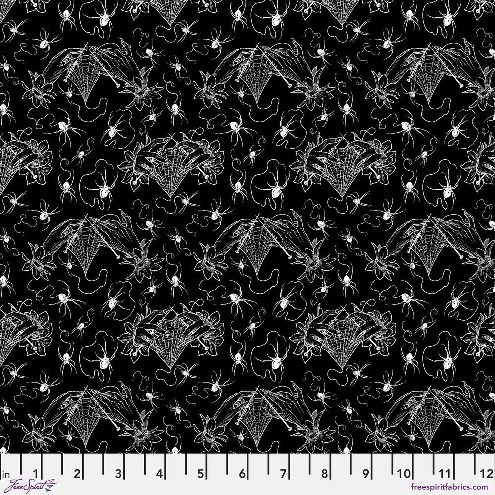 Costumes & Cobwebs PWRH118.BLACK SM Cobweb Lace - Fat Quarter