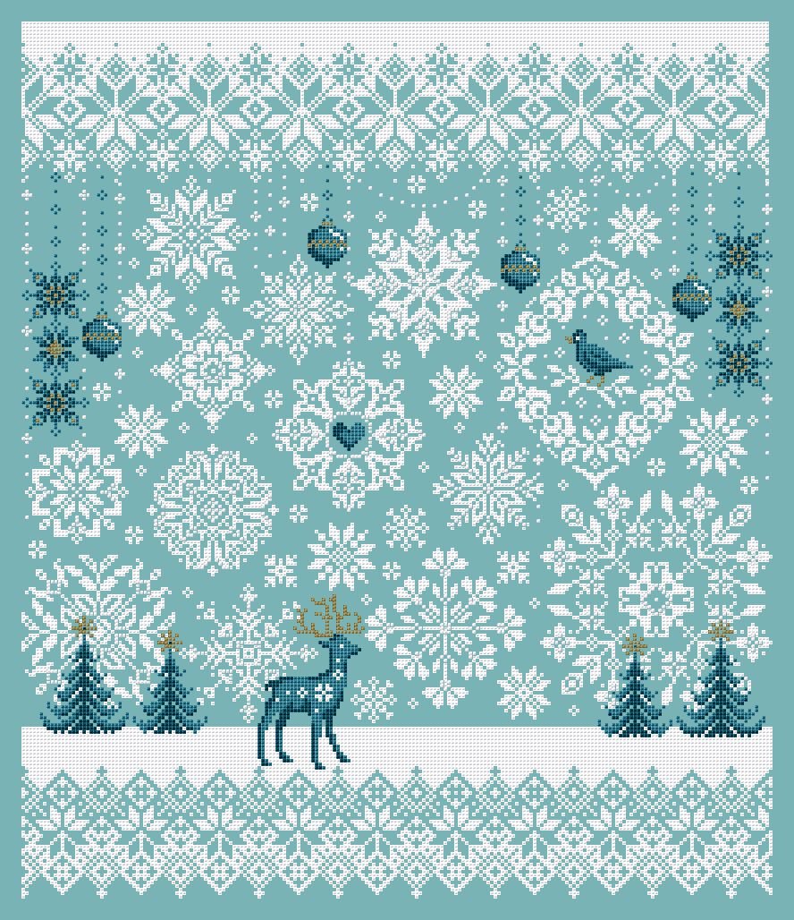 Falling Snow Cross Stitch Pattern