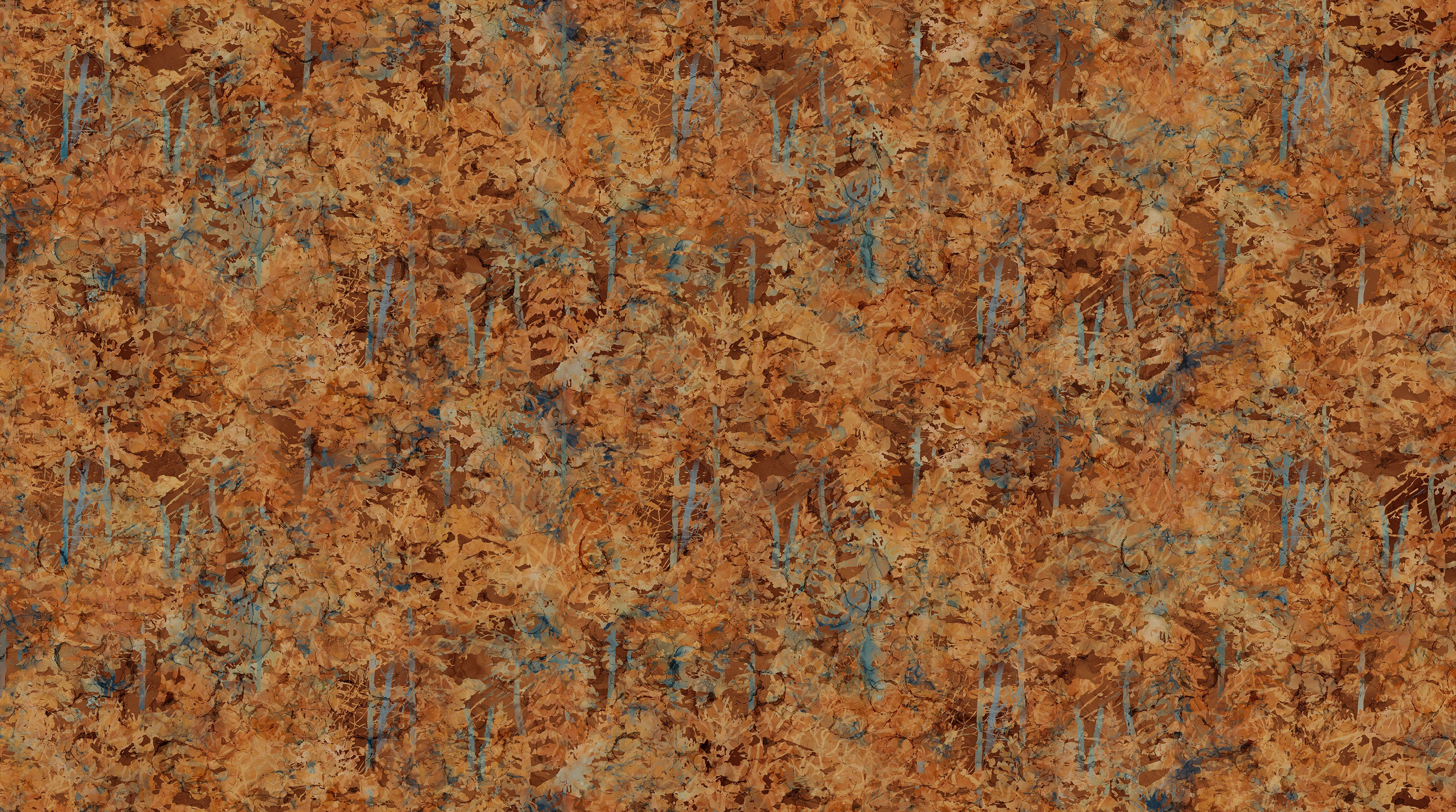 Fox Den DP28335-36 Dk Rust Trees- Fat Quarter