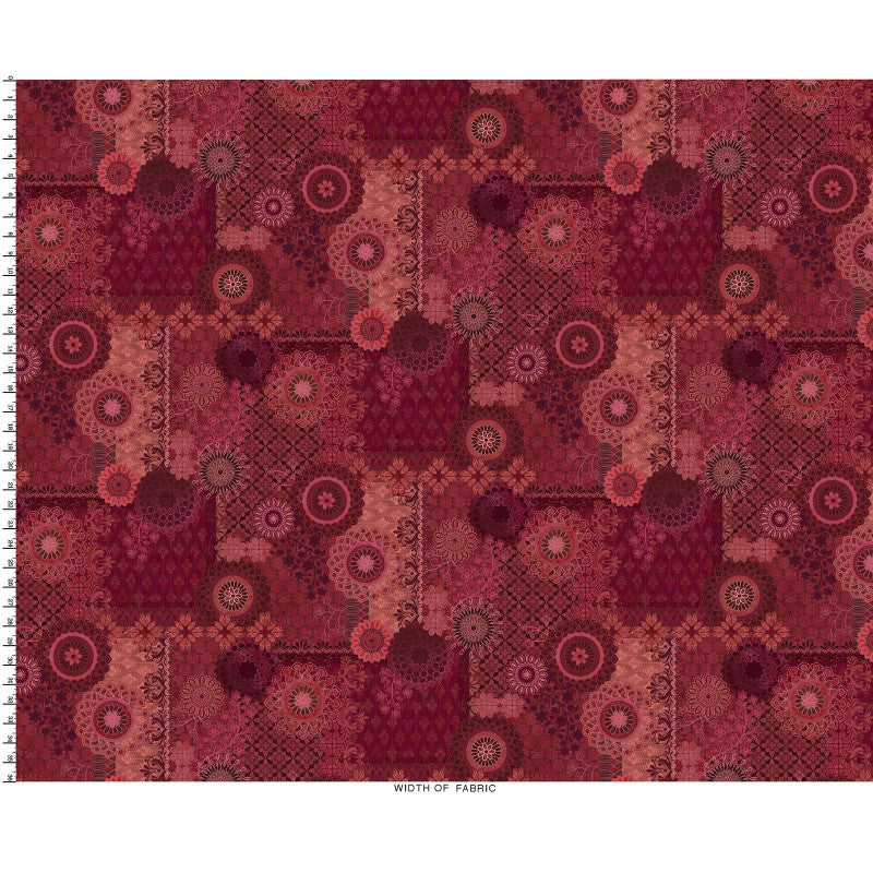 Operetta MAS11000-MR Maroon/Red Patchwork - Fat Quarter