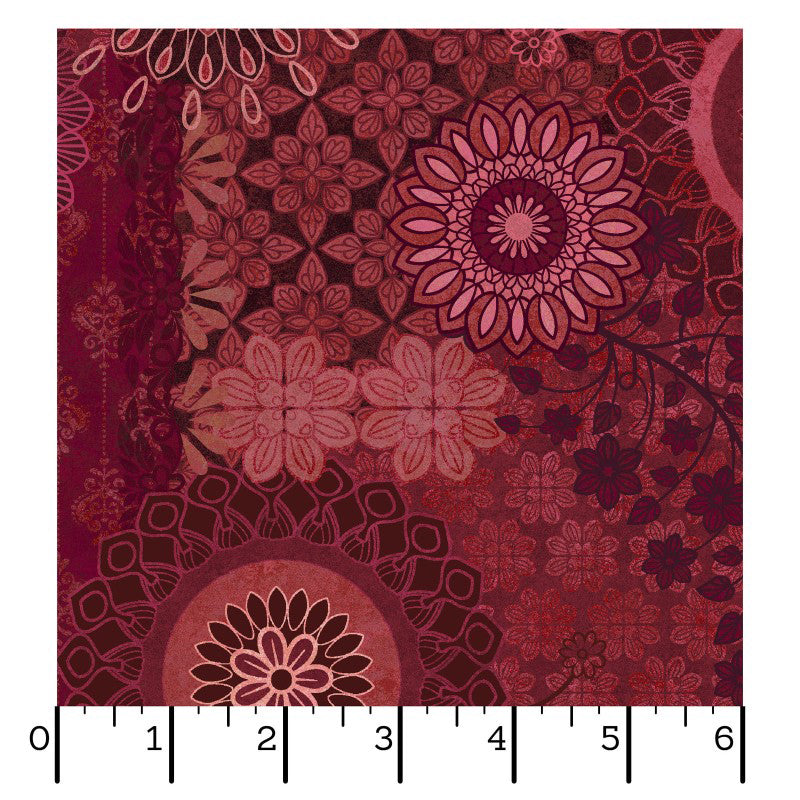 Operetta MAS11000-MR Maroon/Red Patchwork