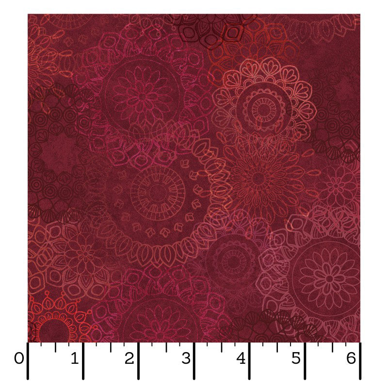 Operetta MAS11002-MR Maroon/Red Lace Flowers