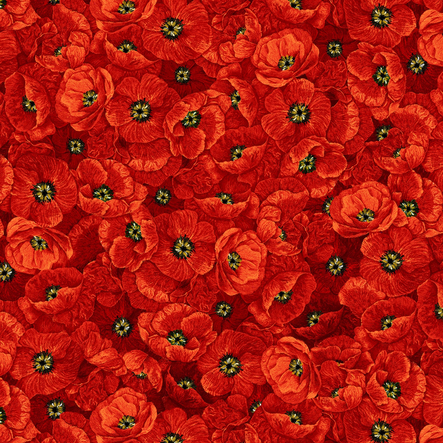 Poppy Dreams POPPY-CD3224 POPPY Packed Poppies - Fat Quarter