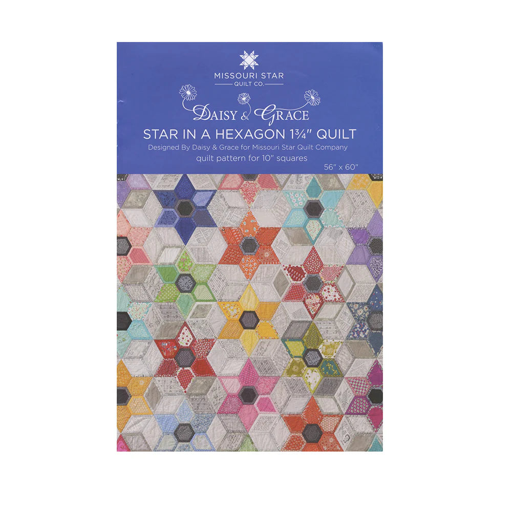Star in a Hexagon 1 3/4 Inch Quilt Pattern by Daisy & Grace with Acryl